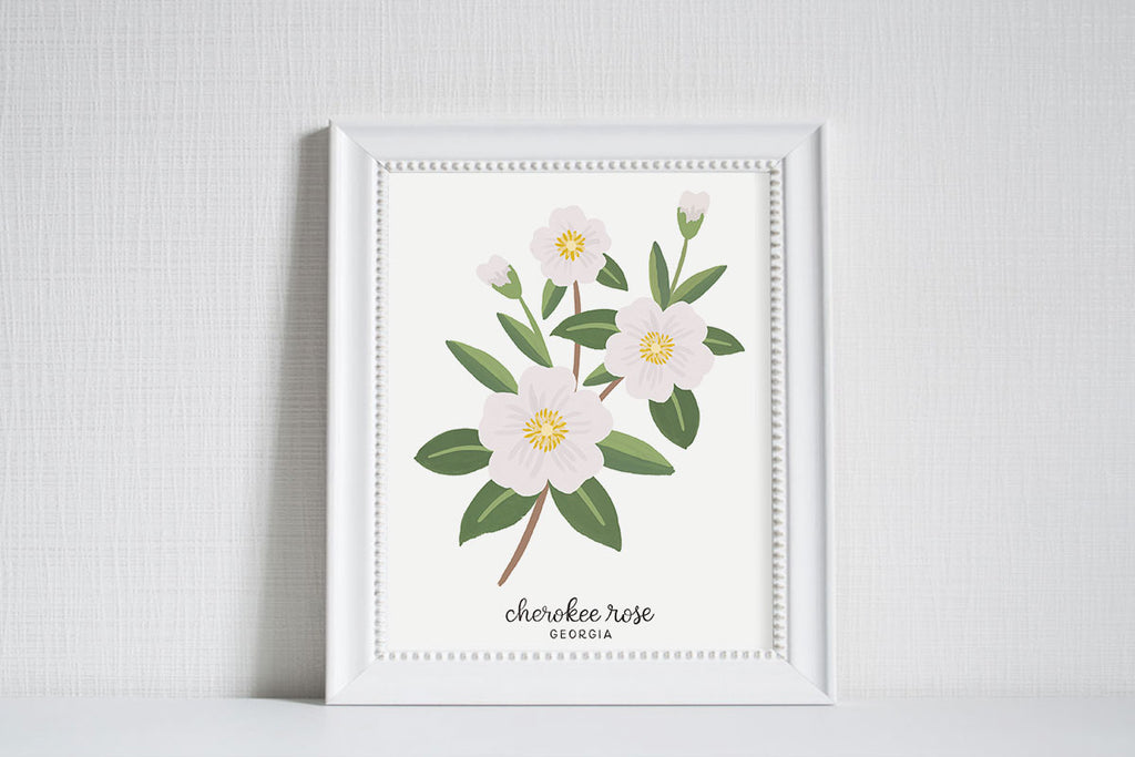 Georgia Cherokee Rose - State Flower Art Print – LoveLight Paper